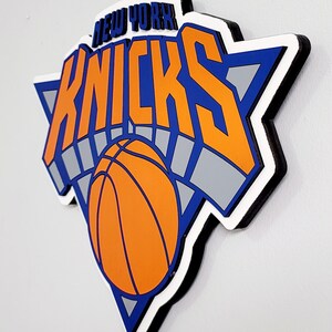 New York Knicks Logo 3D Wooden Sign, Medallion Sports Sign for Man Cave ...