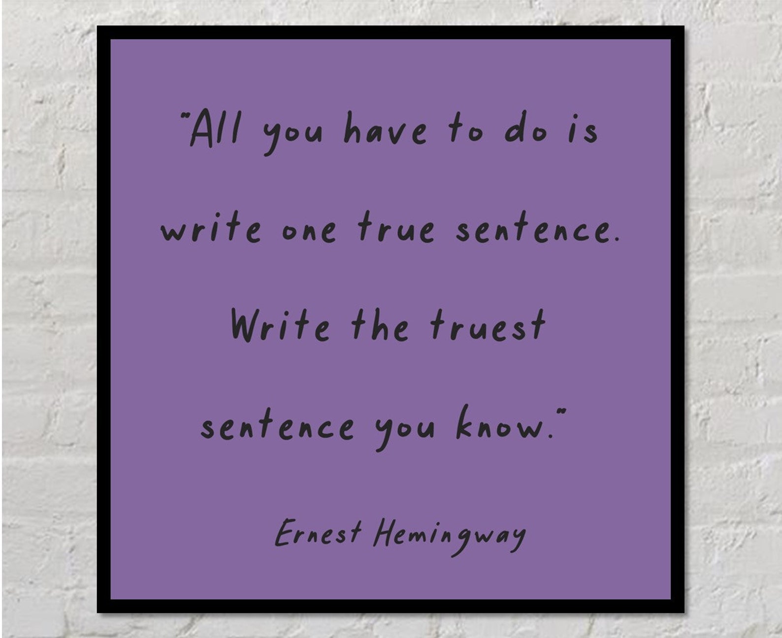 Ernest Hemingway Quote | Author Poster, Writer Gift, Literary Poster ...
