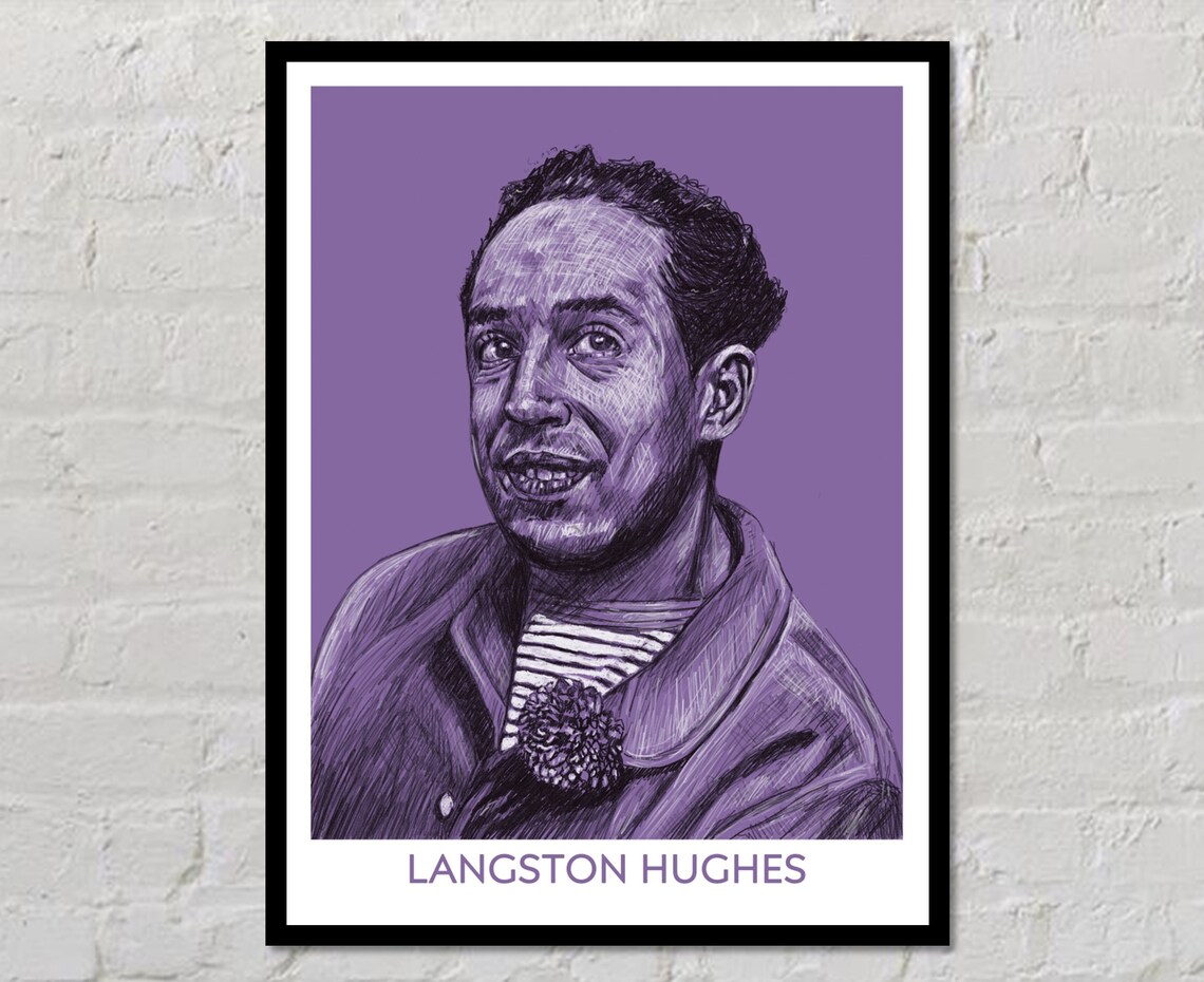 Langston Hughes Author Poster, Writer Gift, Literary Poster, Classroom ...