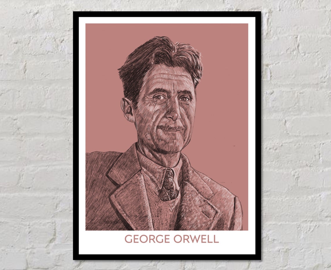 George Orwell Author Poster, Writer Gift, Literary Poster, Classroom ...