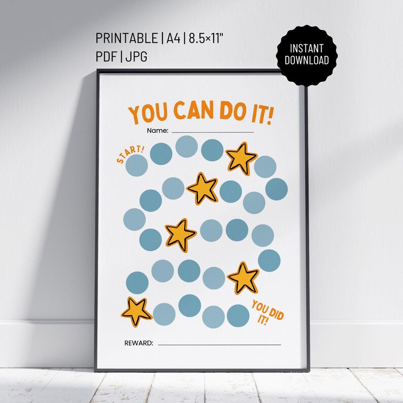 Printable Reward Chart | Instant Download | High-resolution PDF JPG ...