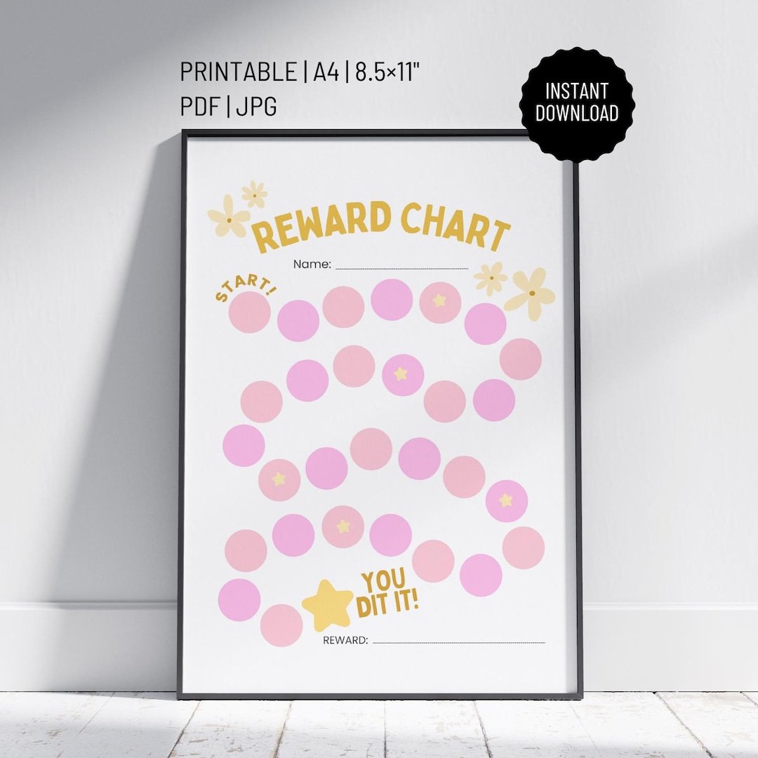 Printable Reward Chart | Chore Chart PDF and JPG | Cute Reward Chart ...