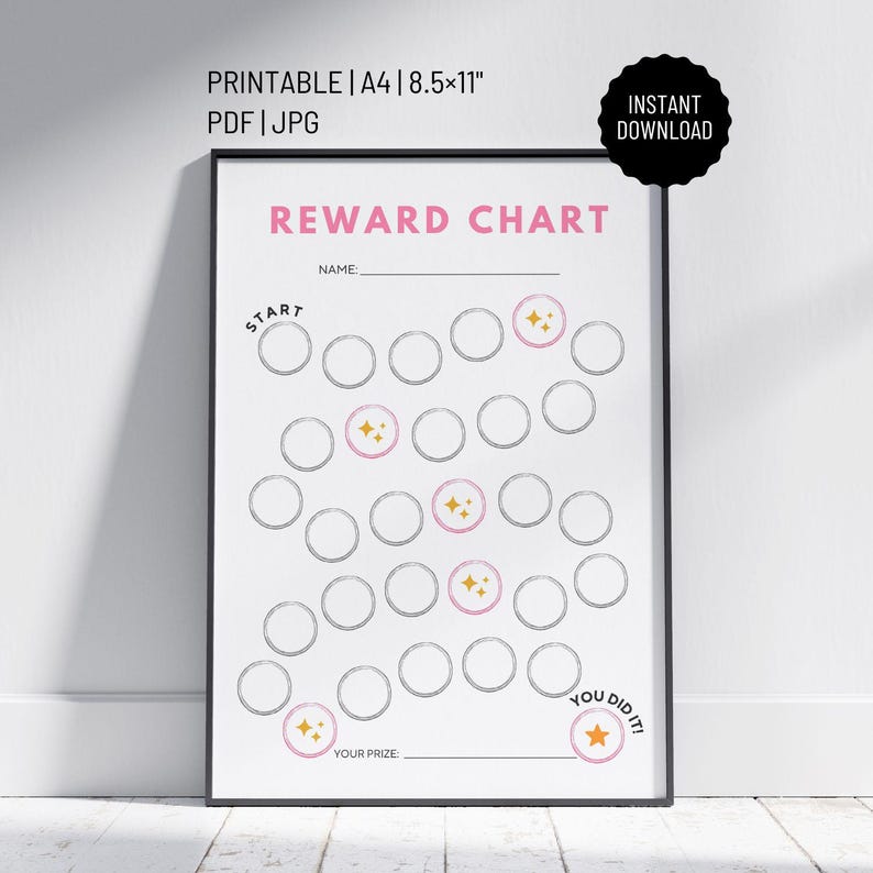 Printable Reward Chart | Instant Download | PDF Reward Chart | A4 US ...