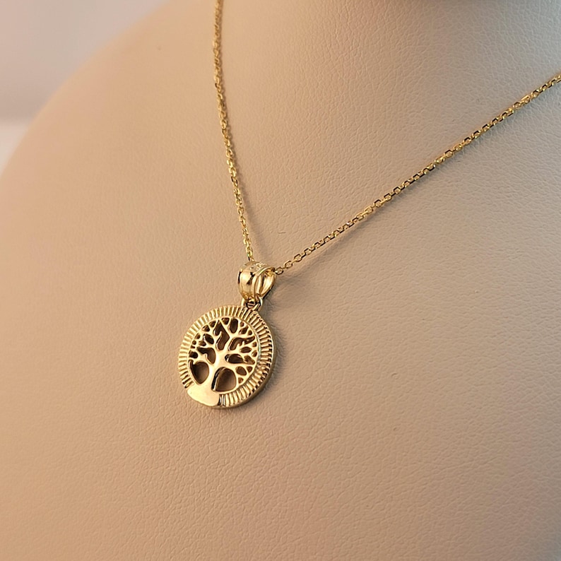 Tree of Life Necklace, 14K Solid Gold Life Tree Pendant, Family Tree ...