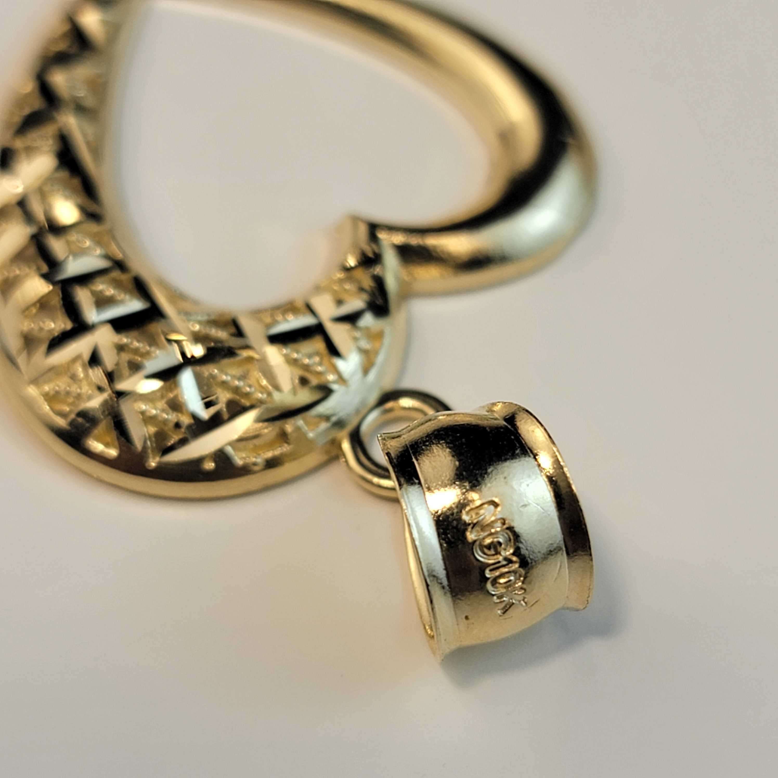 10K Real Gold Heart Pendant and Rope Chain Diamond Cut - Etsy