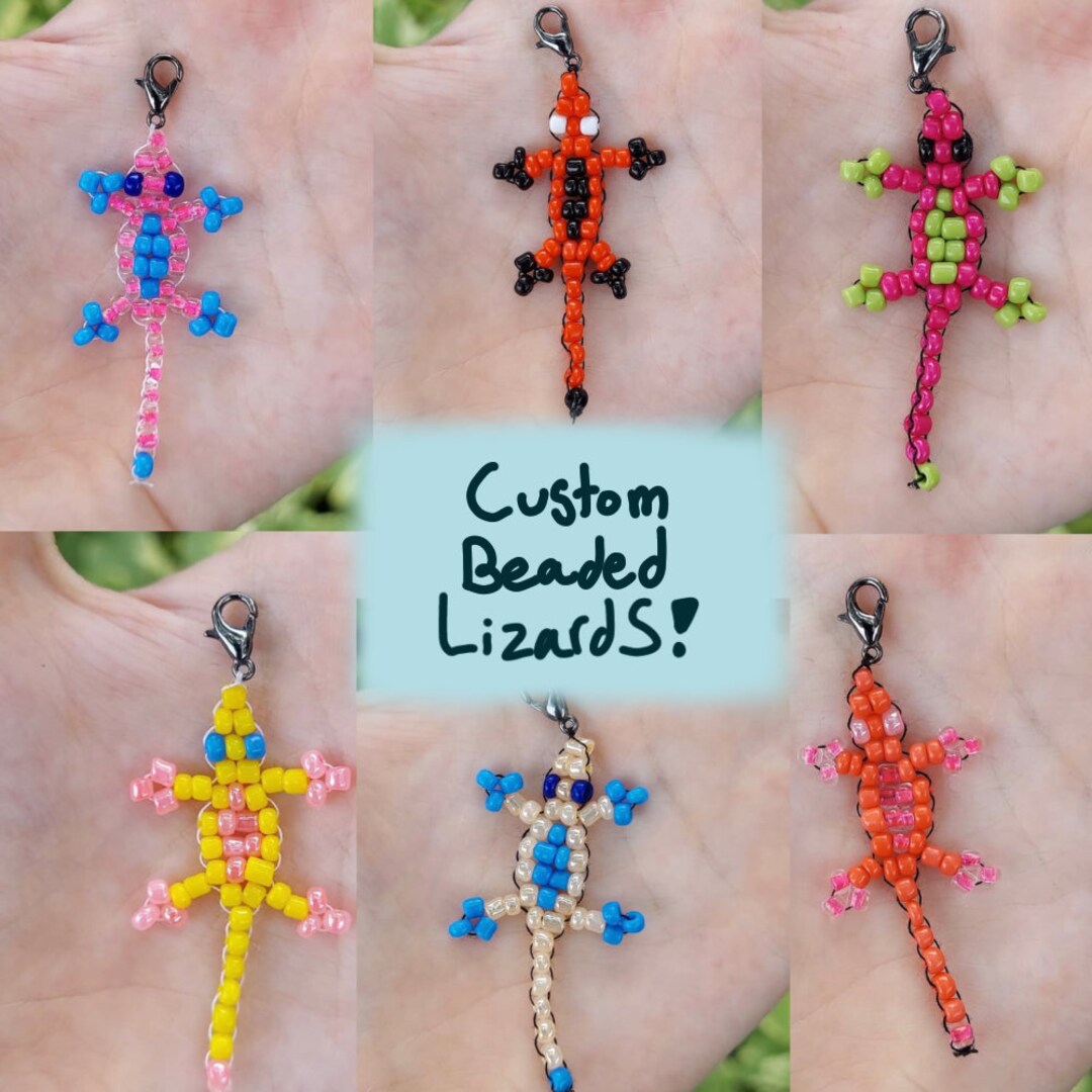 Custom Beaded Lizard Charms - Etsy