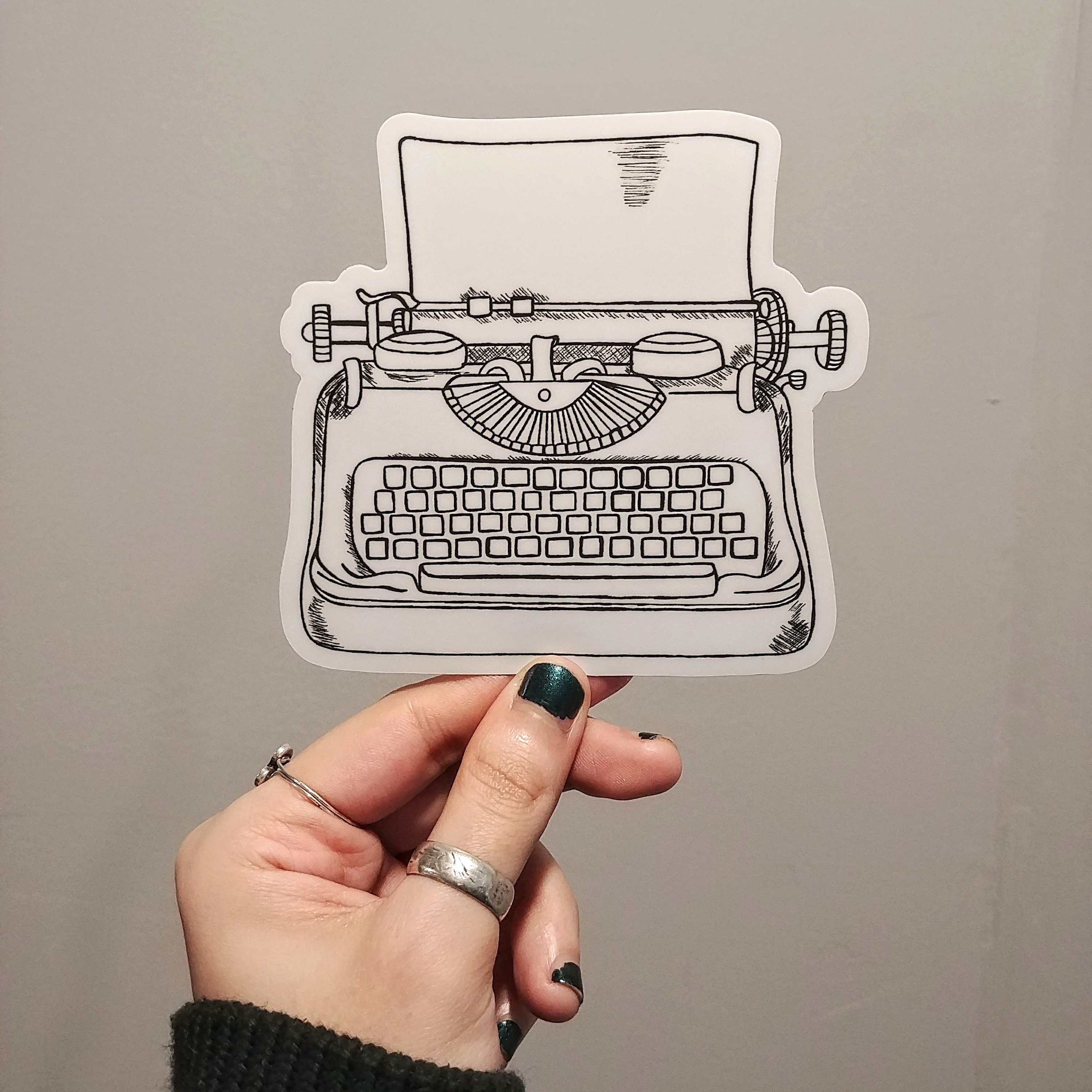 Typewriter Sketch Sticker Vinyl Stickers Typewriter Print - Etsy