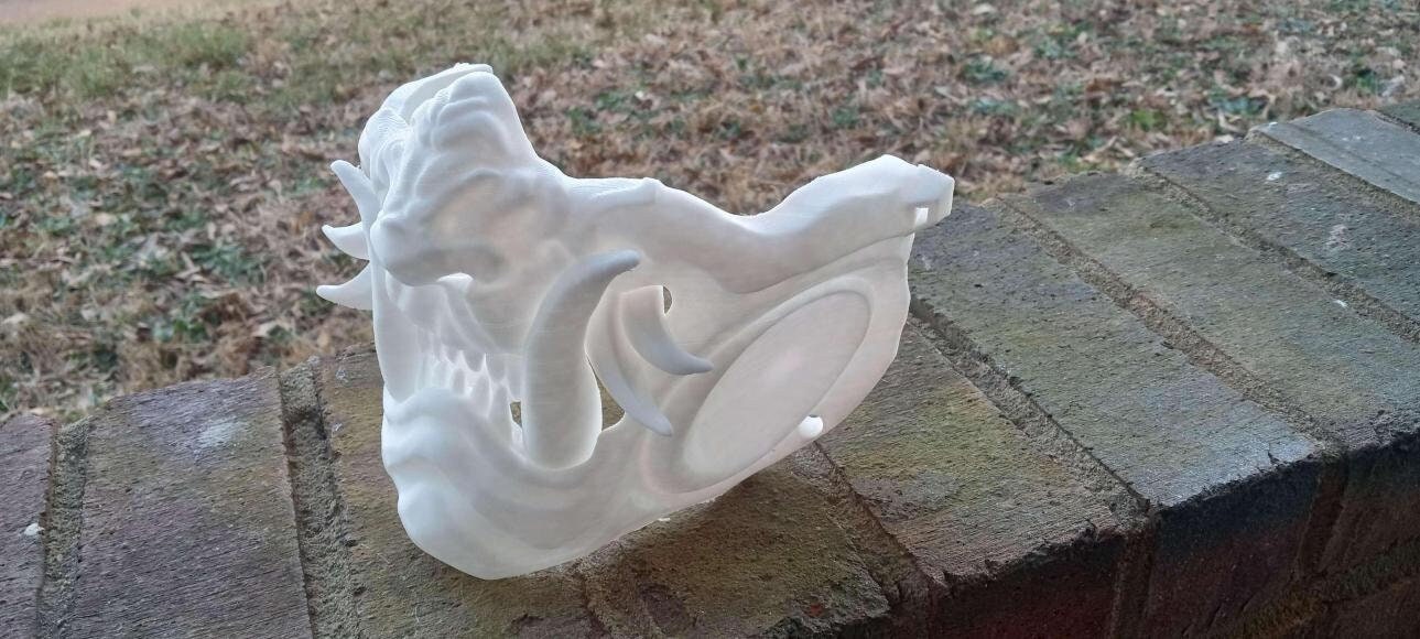 Oni Mask 3D Printed Snarling Tiger, Striped Beast, UNPAINTED or PAINTED ...