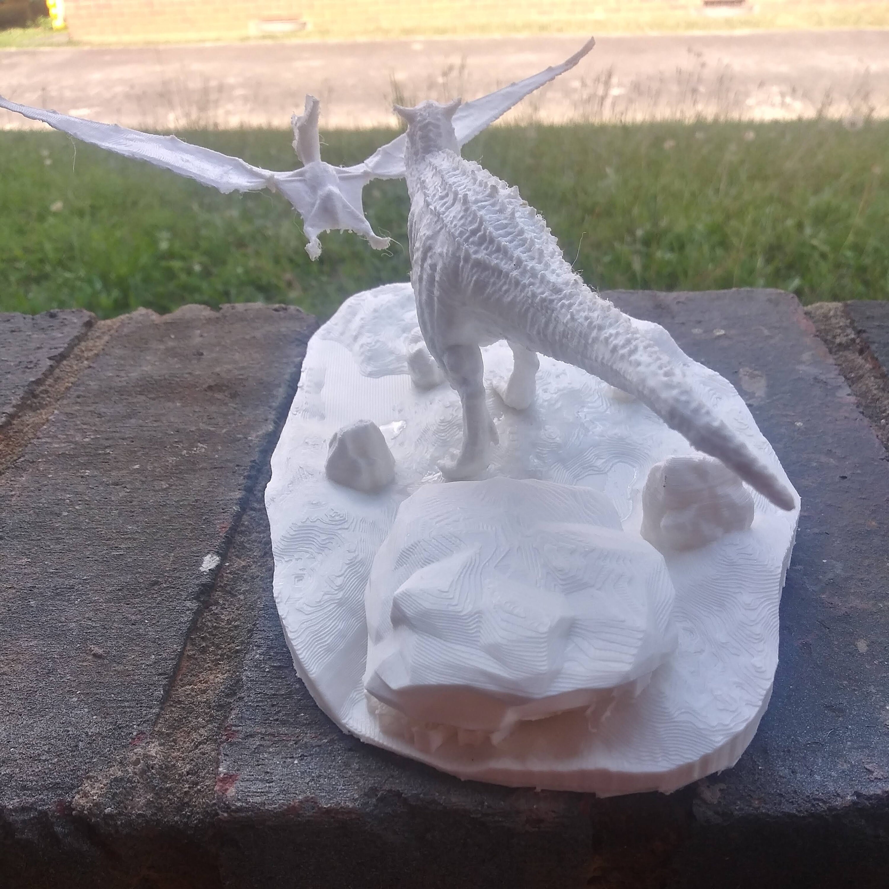 Unpainted Carnotaurus Eating Pteranodon Statue Dinosaur With - Etsy