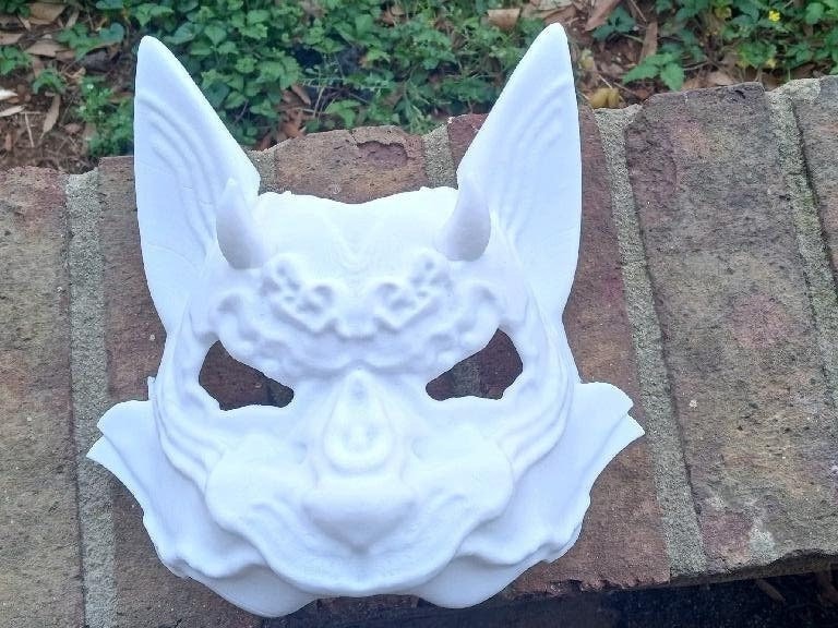 Raiju Fox Mask 3d Printed Painted or Unpainted - Etsy