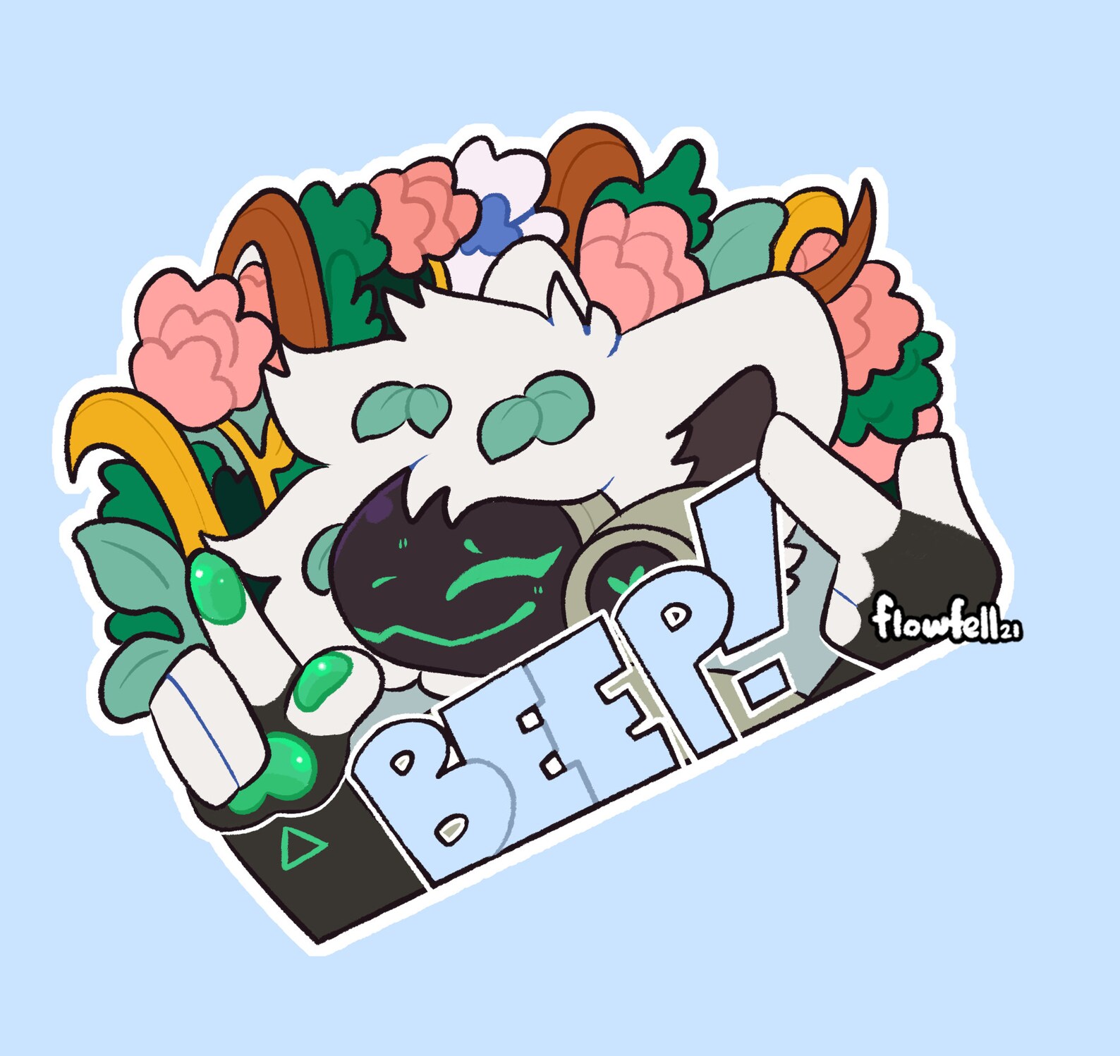 Beep/Cute Protogen Sticker | Etsy