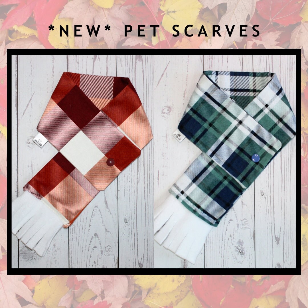 Pet Scarf, Fall Pet Scarf, Plaid Scarf, Cat Scarves, Dog Scarves, Pet ...