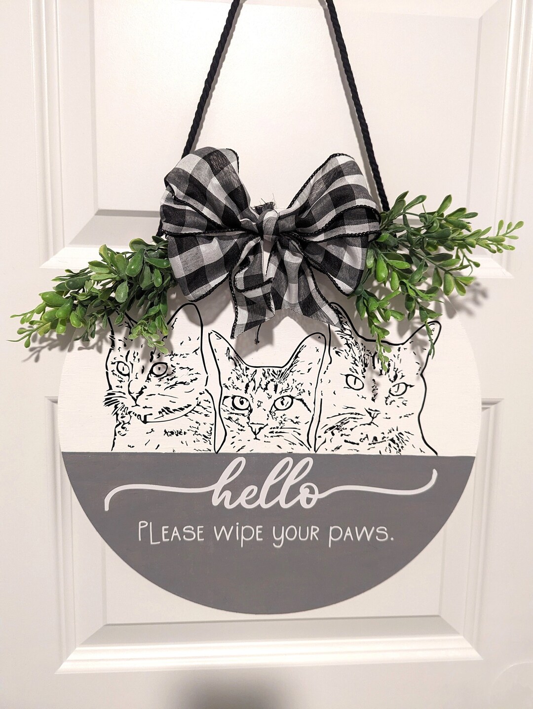 Personalized Pet Portrait Sign, Pet Welcome Sign, Pet Wood Door Sign ...