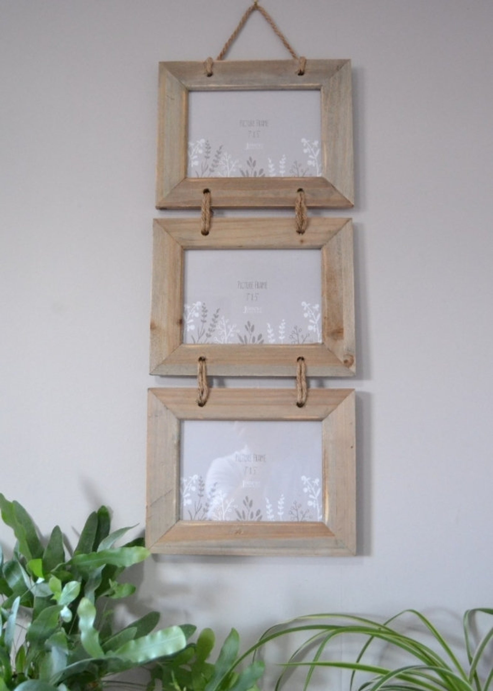 7x5 Triple Rustic Landscape Photo Frame Held With Rope. - Etsy