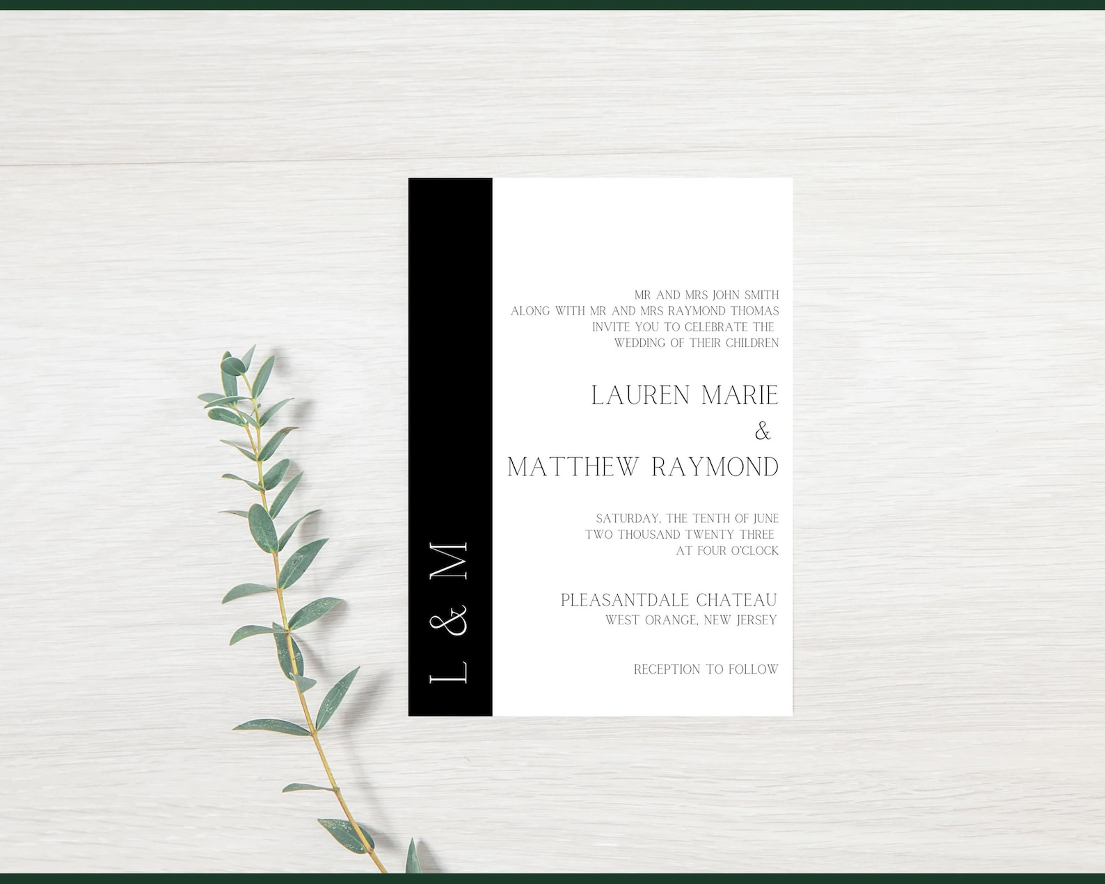 5x7 Modern Wedding Invitation Template Fully Customizable Text in Canva ...