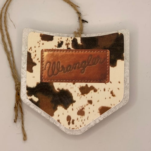 Denim Design Sunflower Cow Print Pocket Car Freshie Country - Etsy