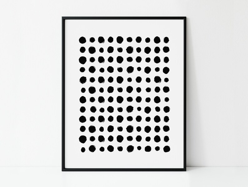 Abstract Art Print | Abstract Dots Pattern Poster | Black and White ...