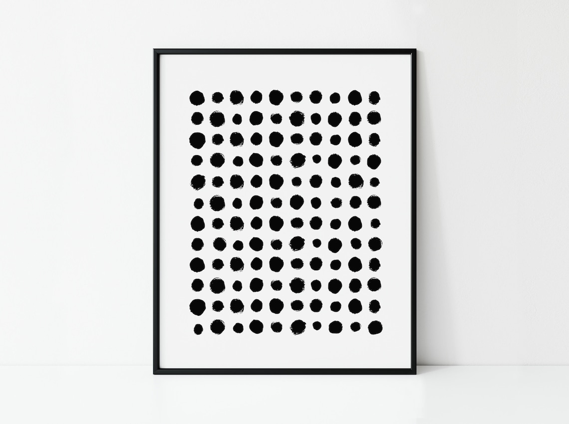 Abstract Art Print Abstract Dots Pattern Poster Black and | Etsy
