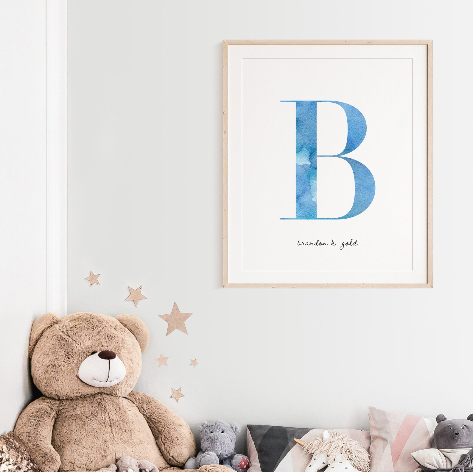 Personalized Nursery Print Watercolor Monogram Print - Etsy