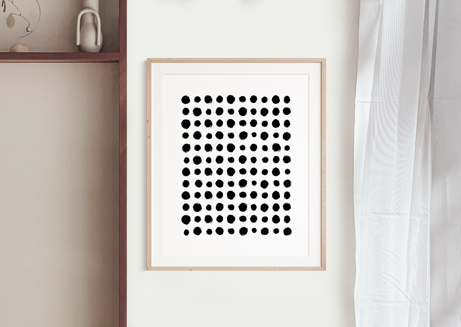 Abstract Art Print | Abstract Dots Pattern Poster | Black and White ...
