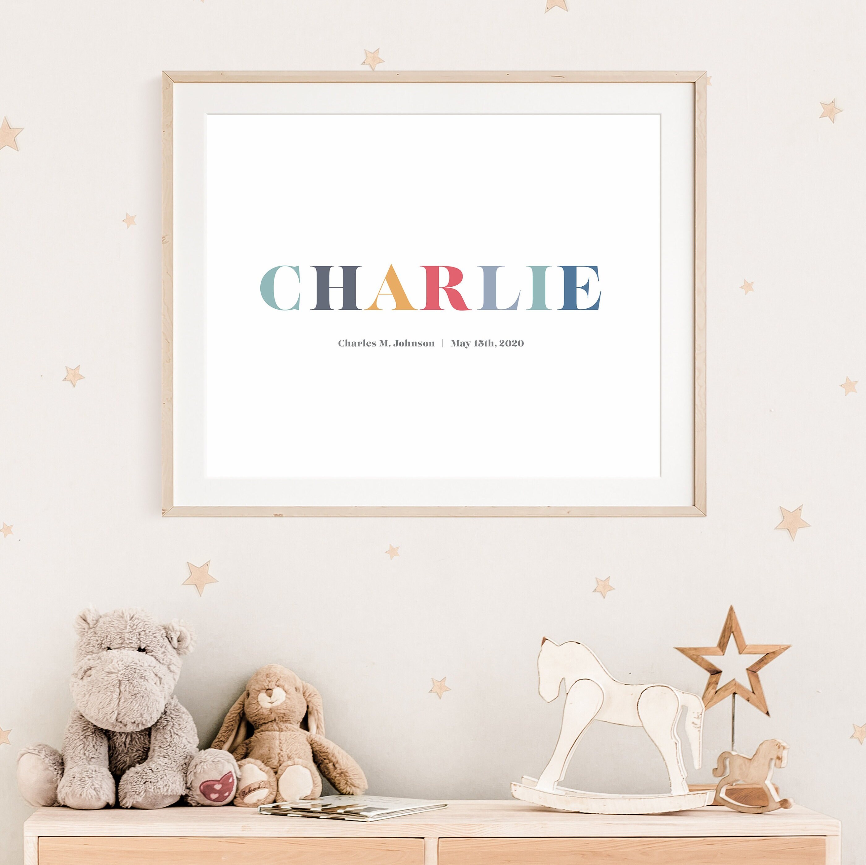 Personalized Name Print | Custom Name Wall Print | Nursery Wall Art ...
