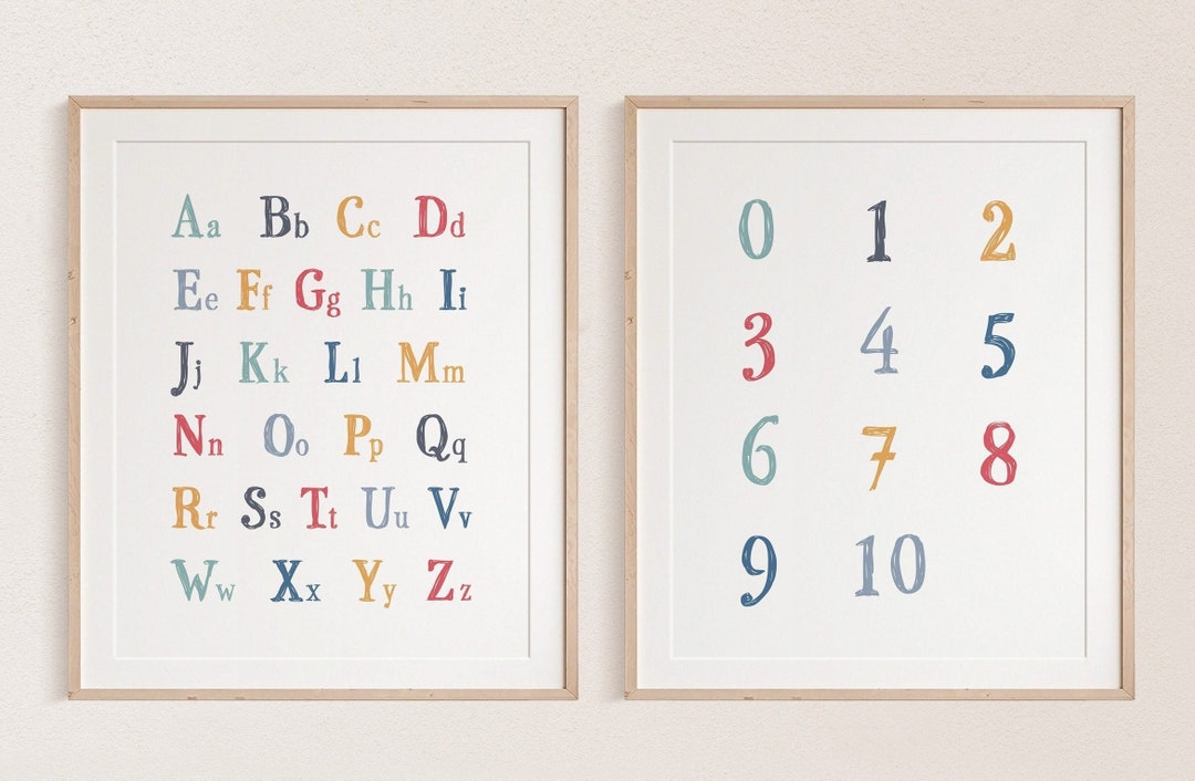 Alphabet and Numbers Print | Alphabet Posters | ABC Print | Educational ...