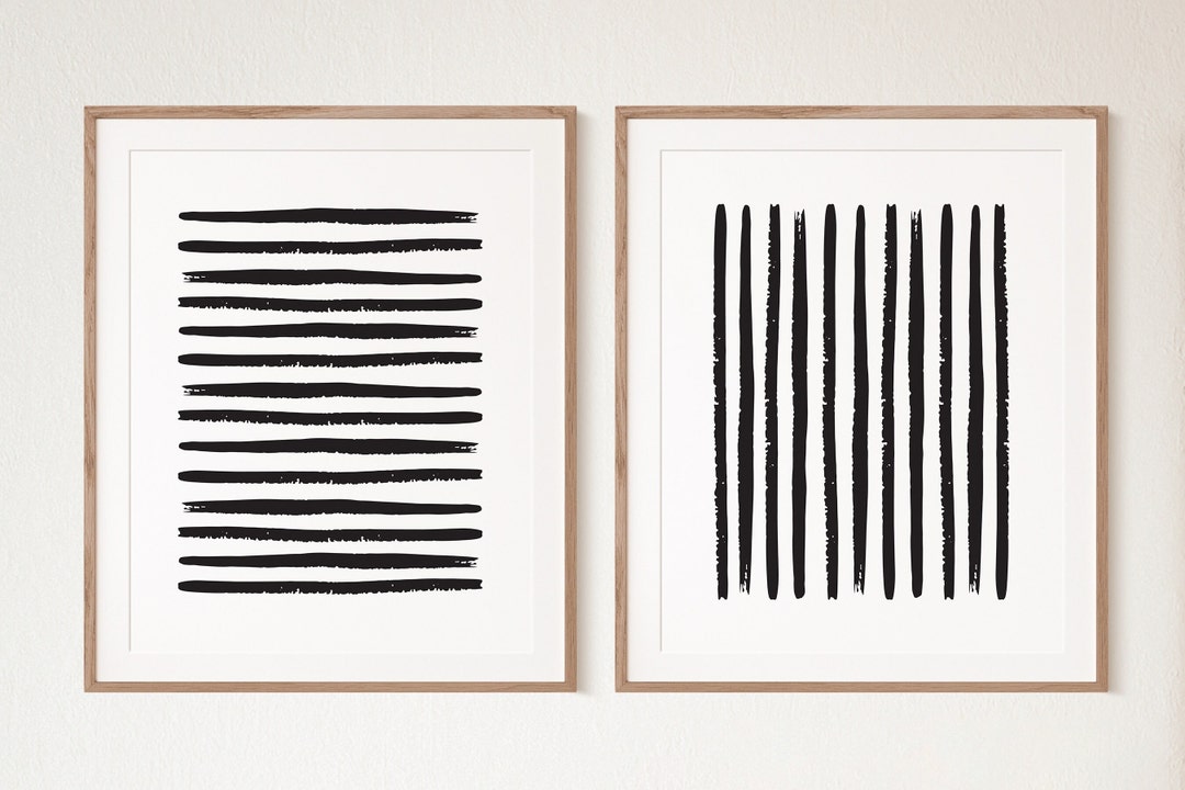 Geometric Line Art Print | Abstract Wall Art | Printable Set of 2 ...