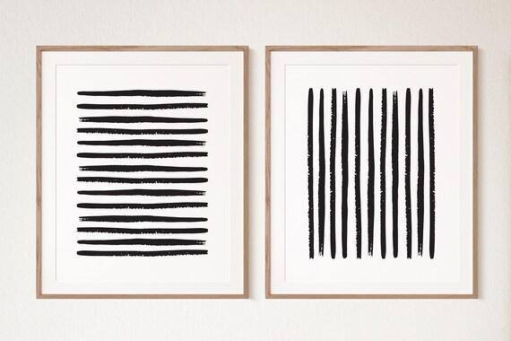 Geometric Line Art Print Abstract Wall Art Printable Set - Etsy