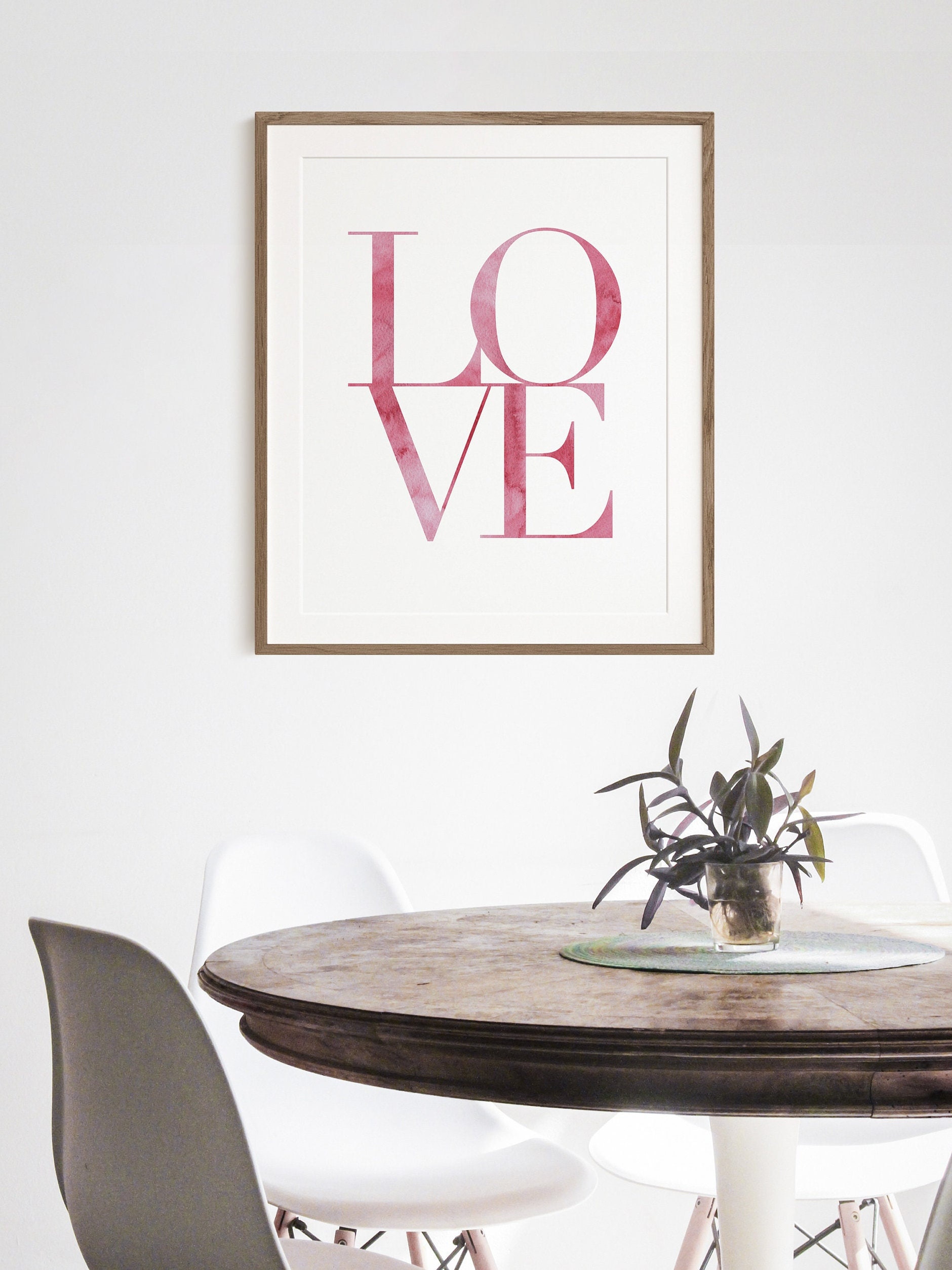 Love Wall Art Love Print Love Word Art Watercolor Wall Print Love Wall ...