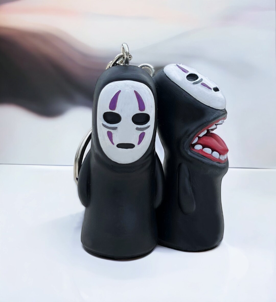 No-face Keychain From Spirited Away Hand-painted Anime Collectible - Etsy