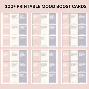100+ Printable Mood Boost Cards | Self-care Jar Kit for Stress Relief ...
