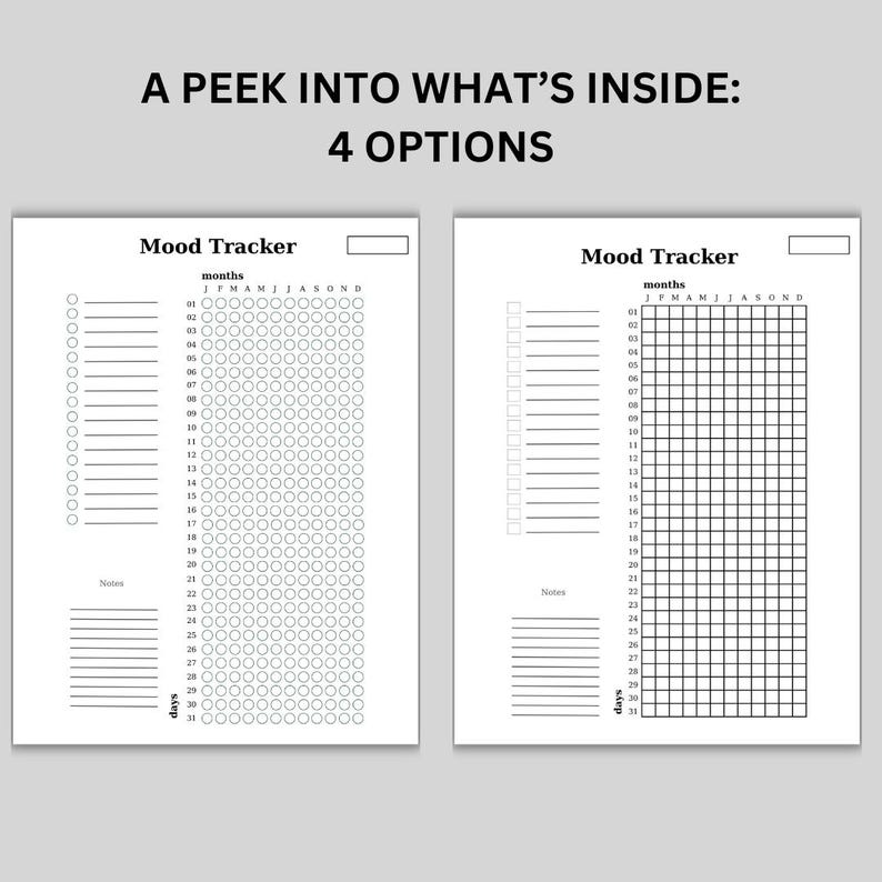 Minimalist Mood Tracker PDF | Downloadable Mood Tracker Journal ...