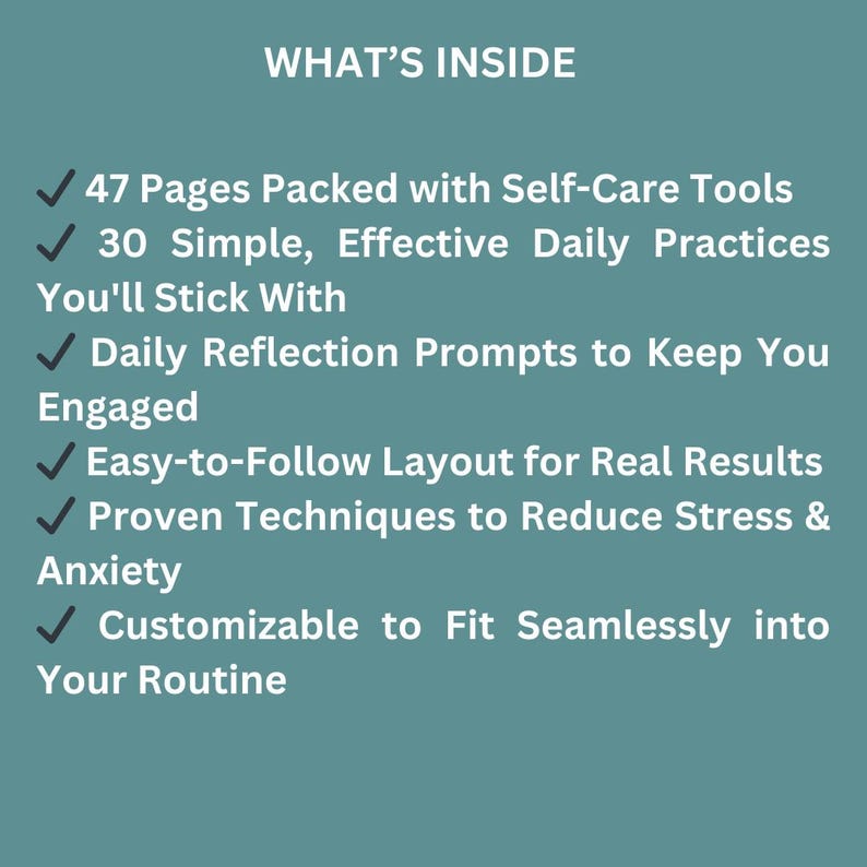 Stress Relief Guide With Mindfulness, Self-care Tips, and Mood Tracker ...