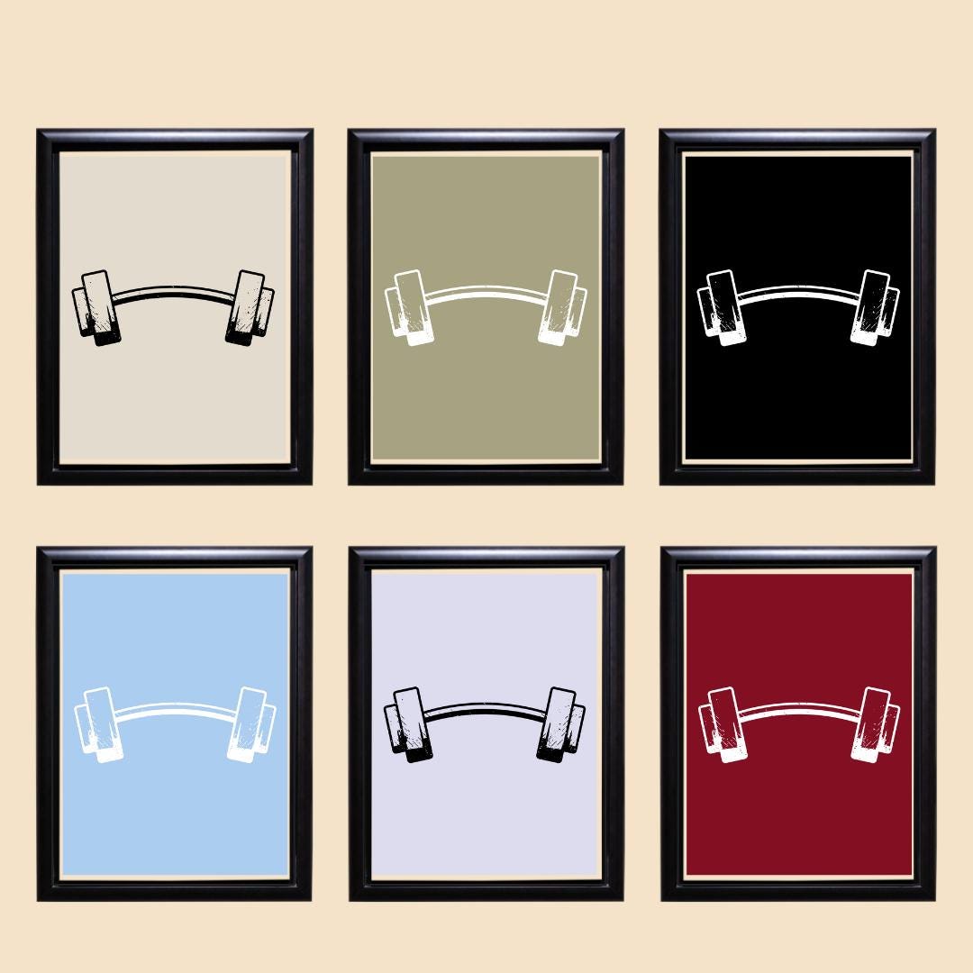 Minimalist Dumbbell Decor Wall Art Set for Motivational Home Gym - Etsy