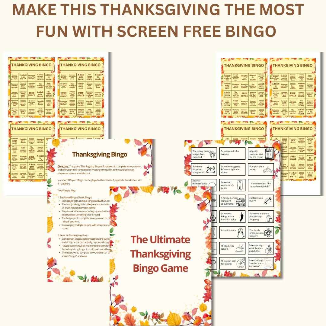 Thanksgiving Bingo Game – Printable Holiday Fun (digital Download) - Etsy