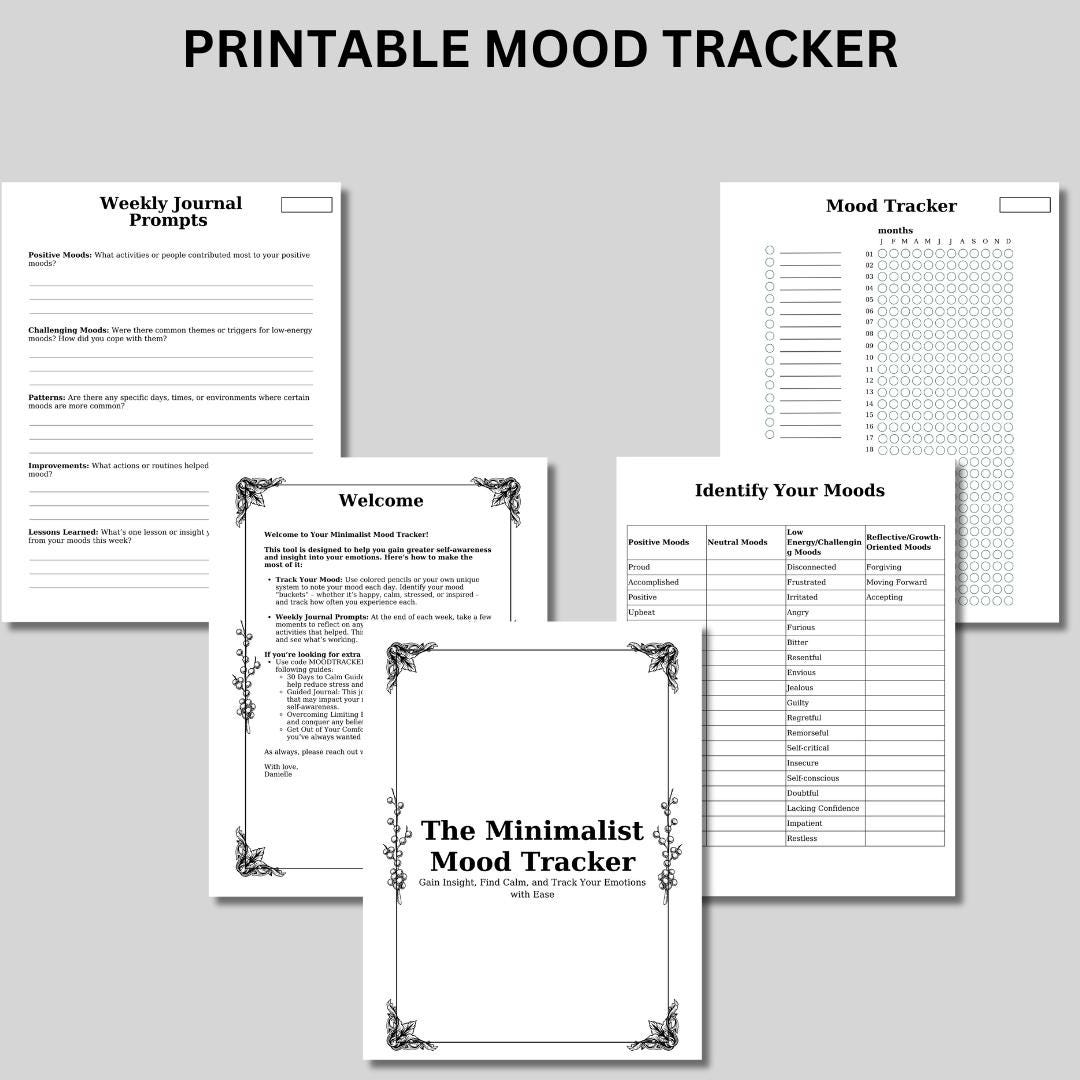 Minimalist Mood Tracker PDF | Downloadable Mood Tracker Journal ...