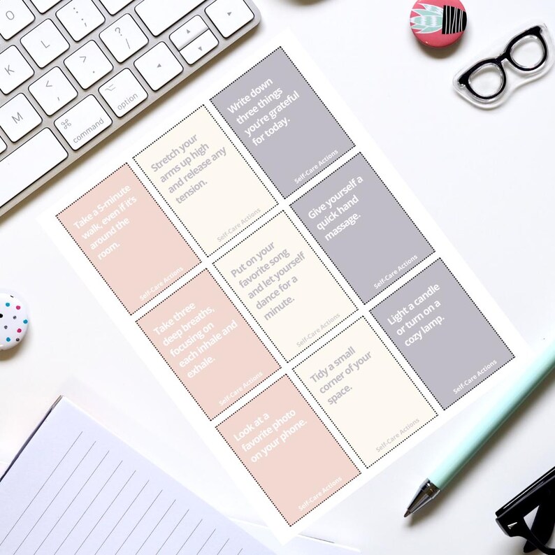 100 Printable Mood Boost Cards Self-care Jar Kit for Stress Relief ...