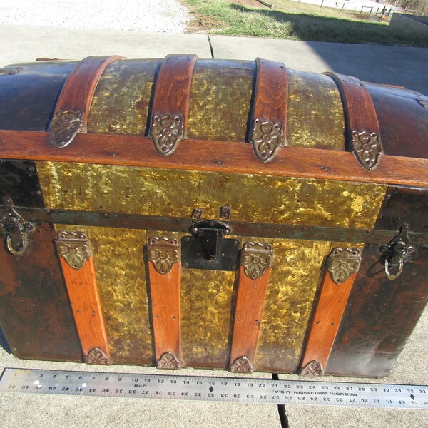 Embossed Tin Trunk - Etsy