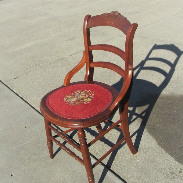 Antique Embroidered Chair - Etsy