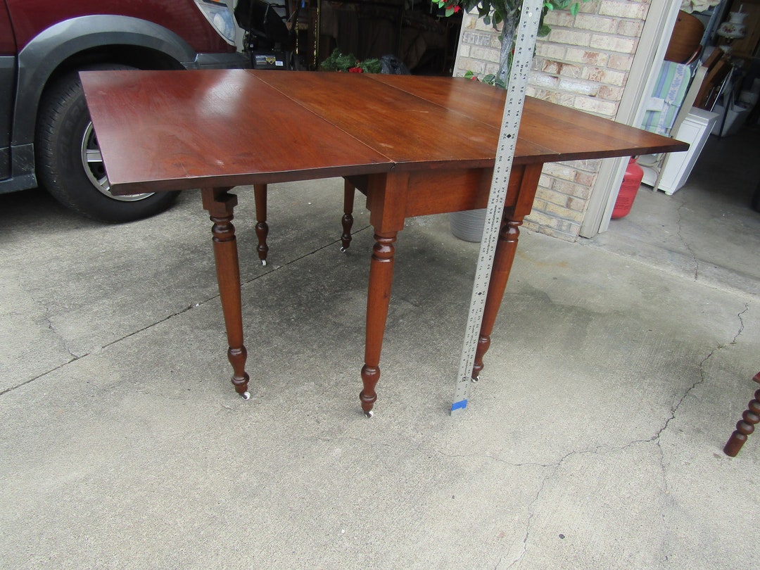 Antique Vintage Drop Leaf Kitchen Table on Rollers - Etsy