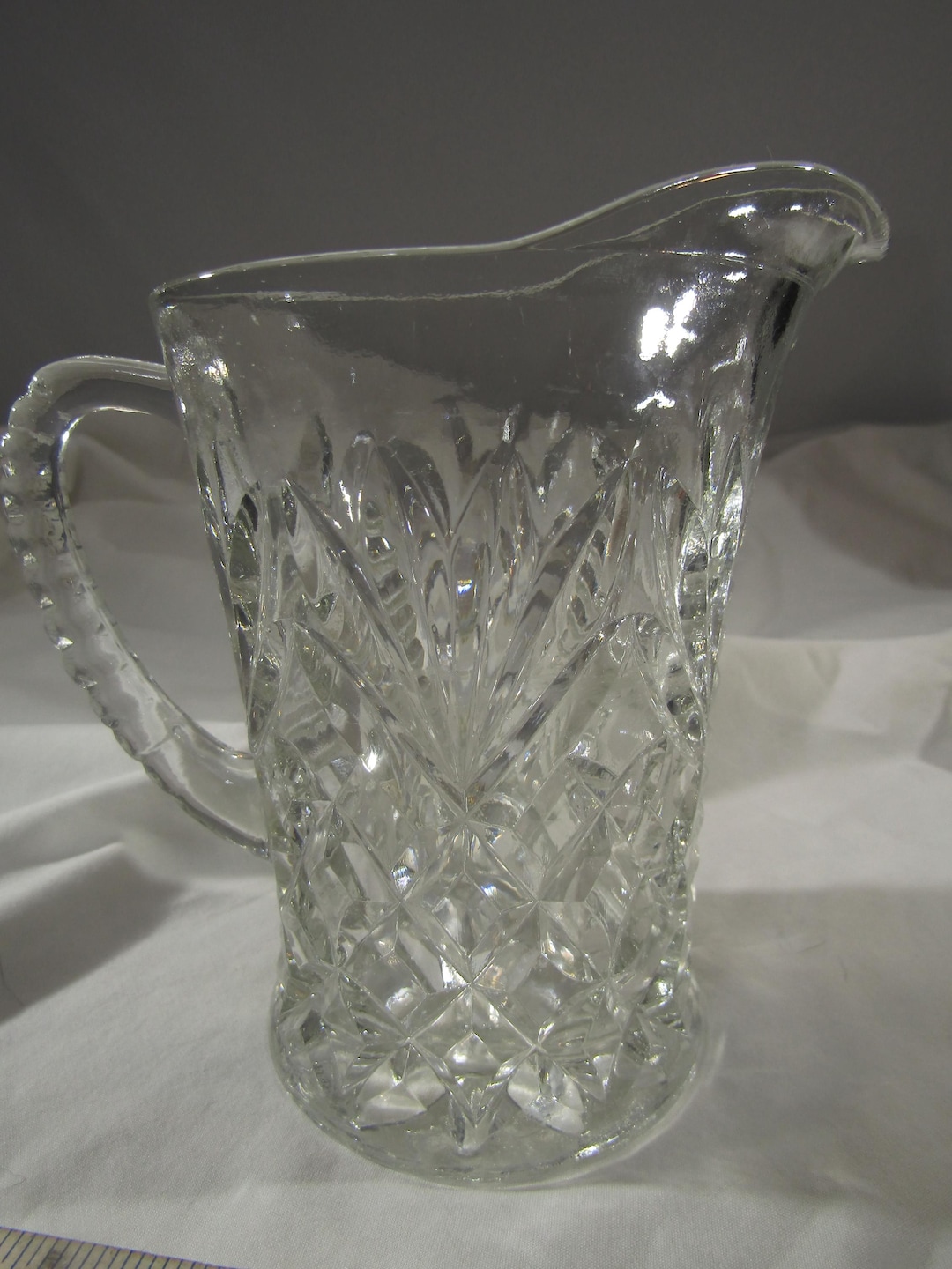 Vintage Crystal Pitcher - Etsy