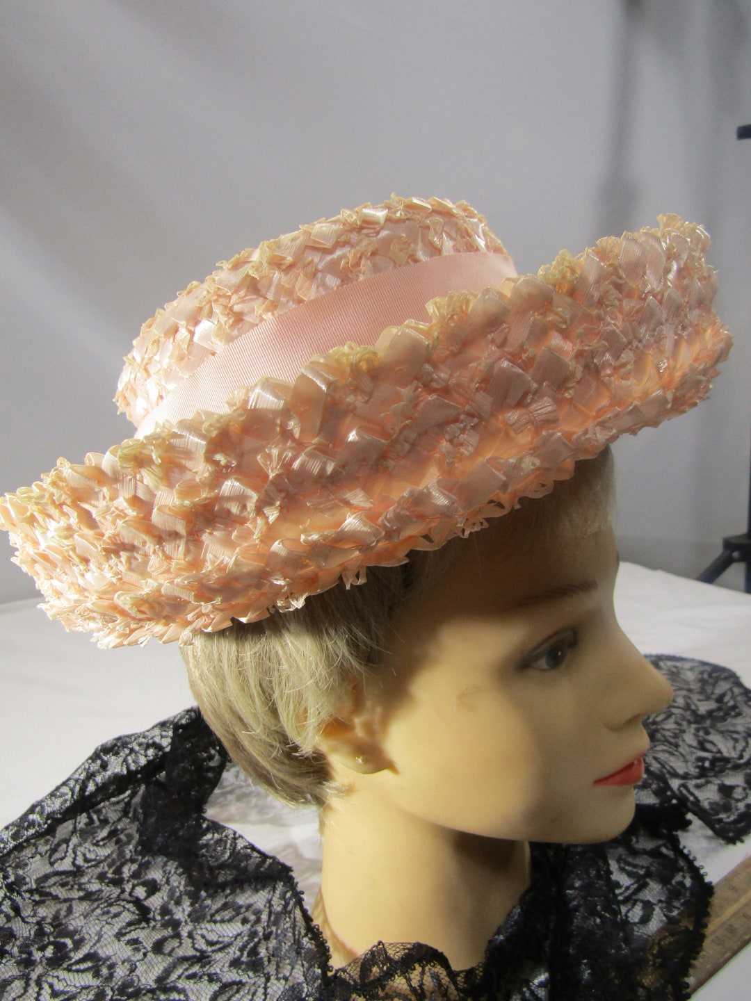 Vintage Pink Straw Hat / Church Hat /petty Woman Hat - Etsy