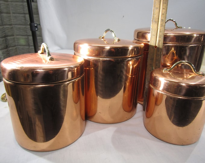 Vintage Copper Canister Set - Etsy