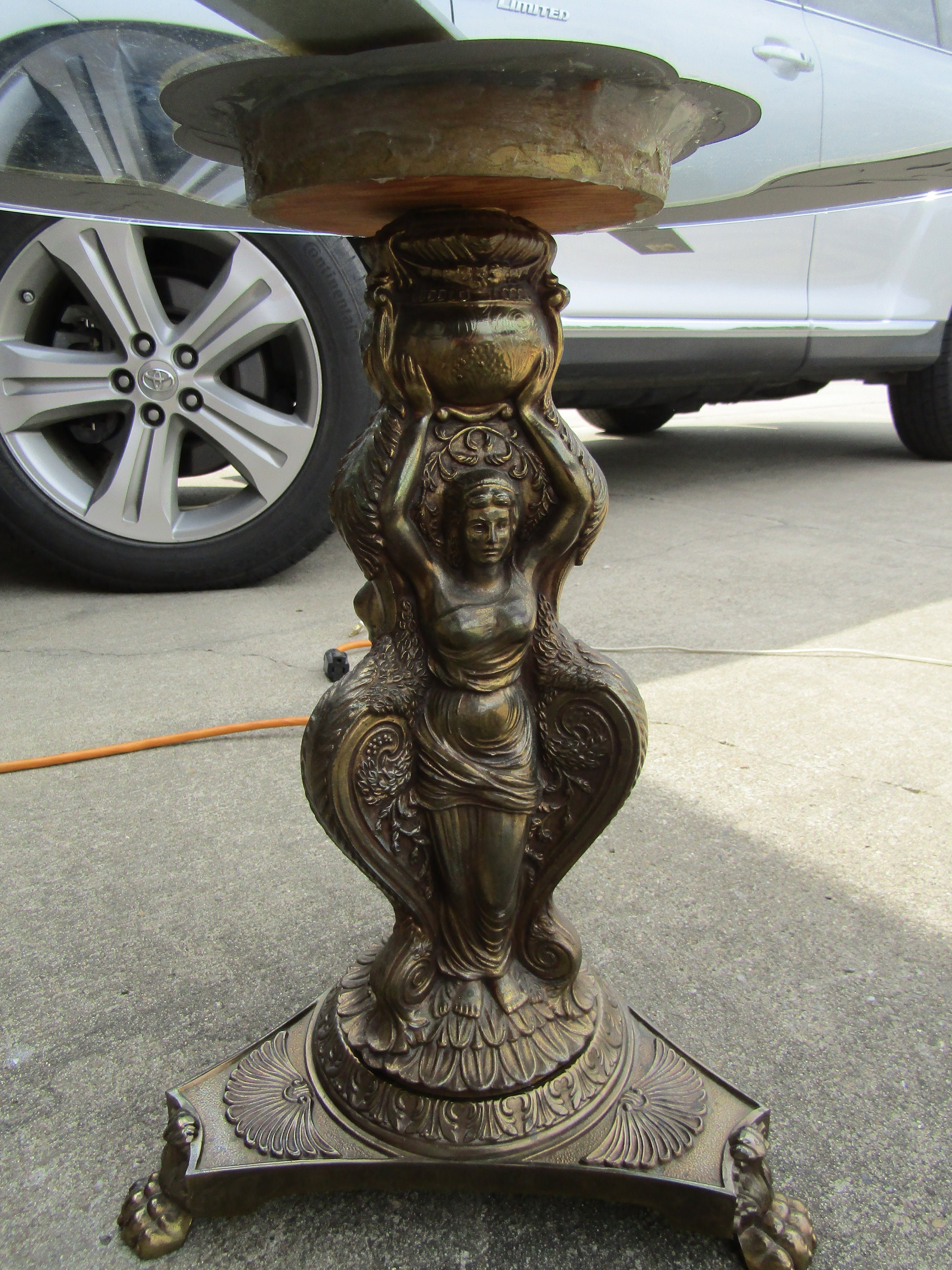 Vintage Glass Gold Leaf Table/ Mid Century Table/roman Table - Etsy