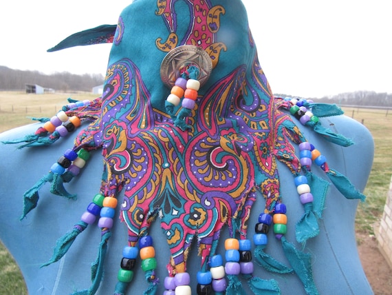 Vintage Western Scarf Beaded Scarf - Etsy