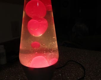 Vintage Lava Lite Lamp Midnight Series Model 8421 1996 Red/pink W/black ...