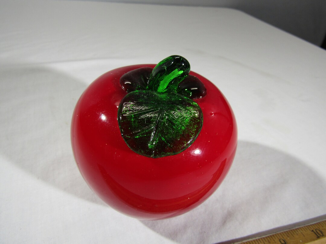 Vintage Glass Red Apple Fruit - Etsy