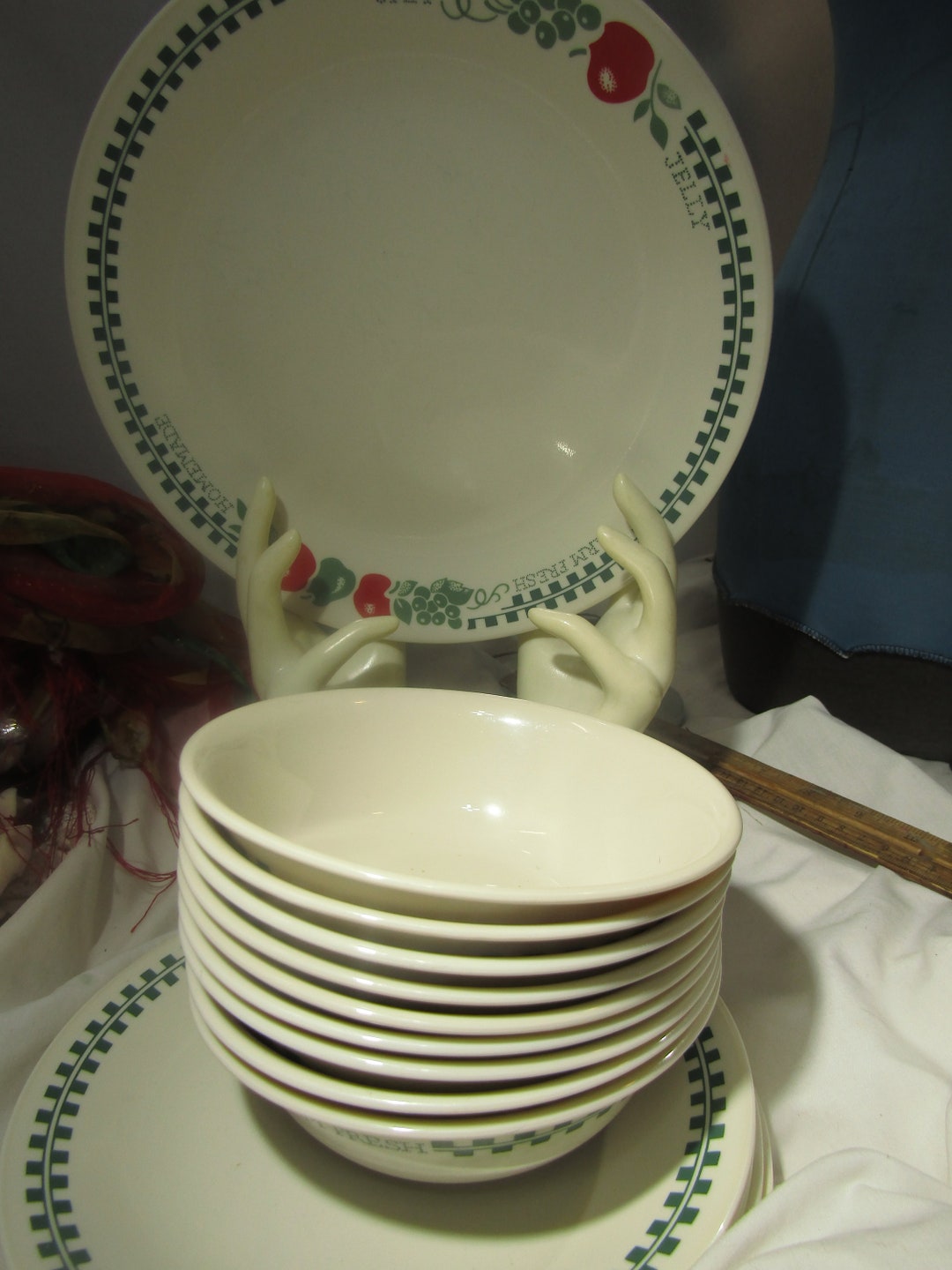 Vintage Corelle Farm Pattern Plate Settings - Etsy