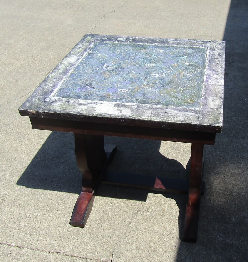 Hand Painted Wood Table Art Deco Table | Etsy