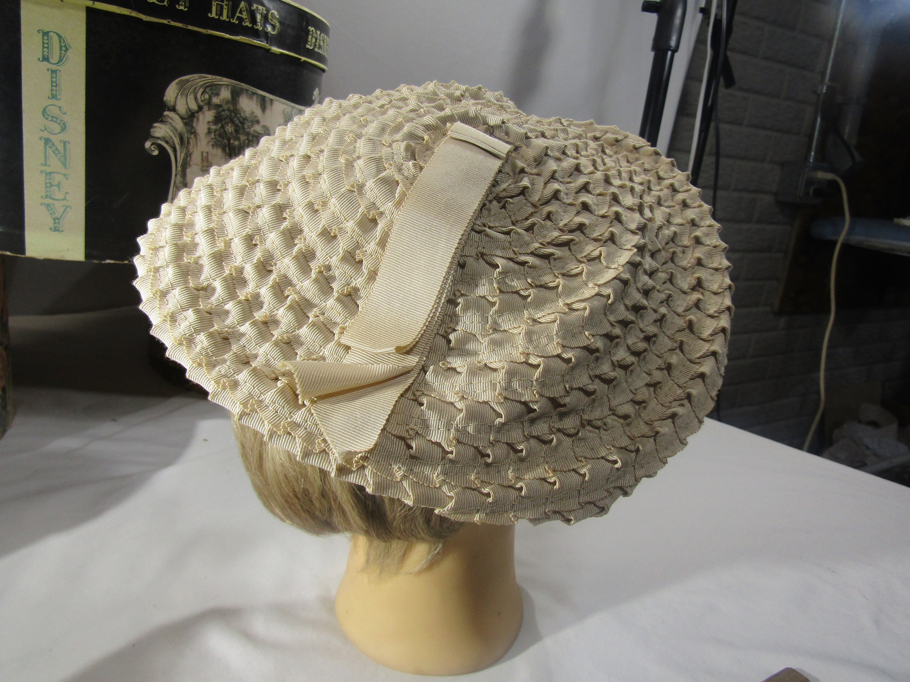 Vintage Cream Hat - Etsy